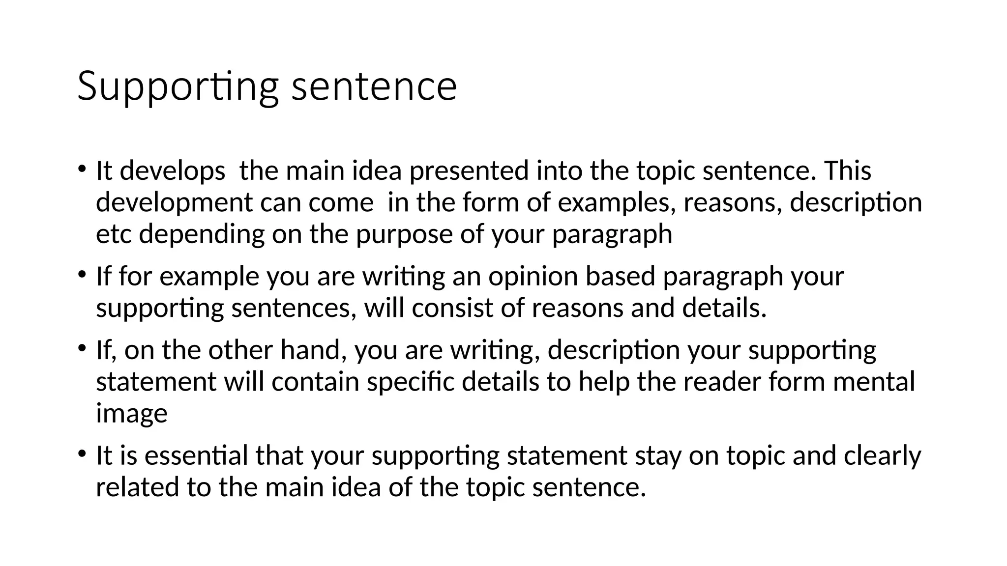 Paragraph_Topic Sentence Vs Supporting sentence.pptx | Photography ...