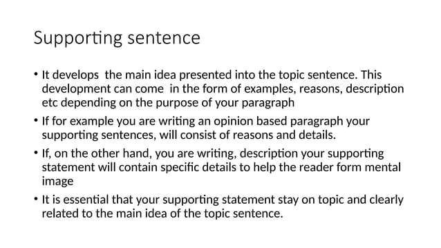 Paragraph_Topic Sentence Vs Supporting sentence.pptx | Photography ...