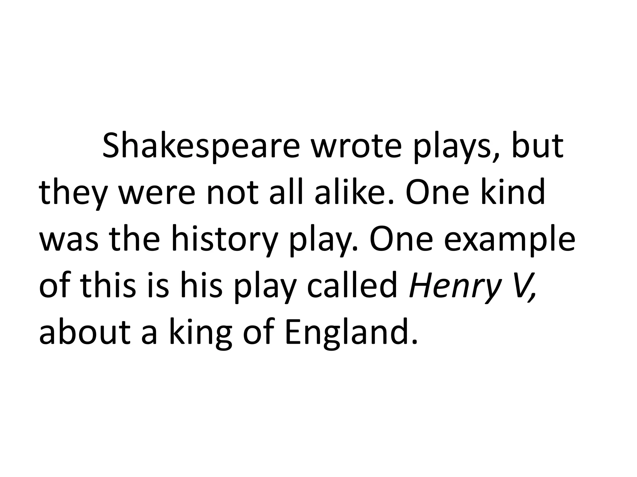 Paragraph types william shakespeare | PPT