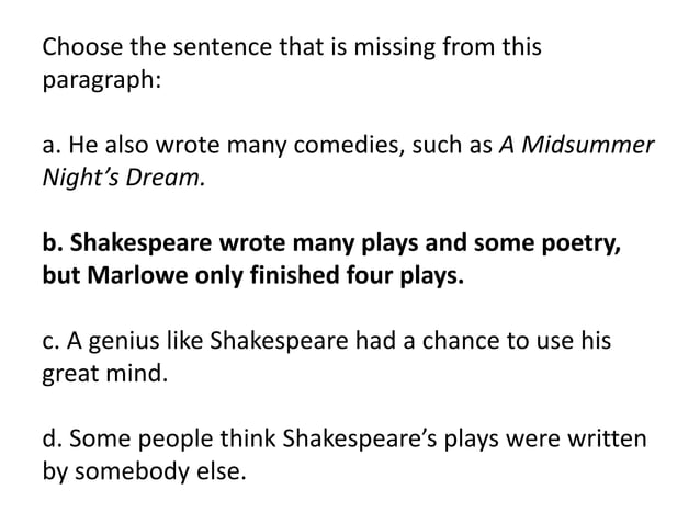 Paragraph types william shakespeare | PPT