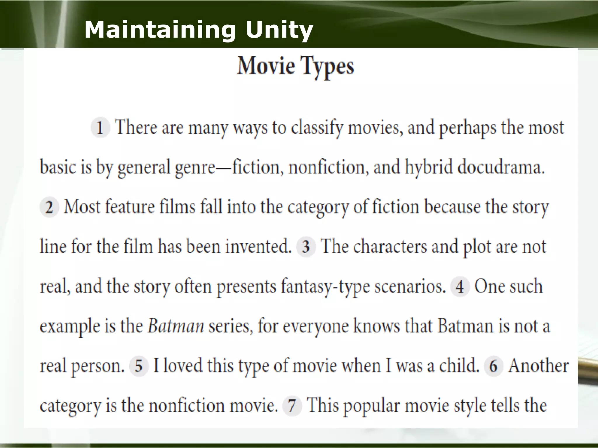 Paragraph unity and coherence 1 | PPT
