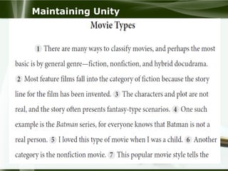 Paragraph unity and coherence 1 | PPT | Homework and Study | Education