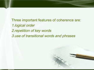 Paragraph unity and coherence 1 | PPT