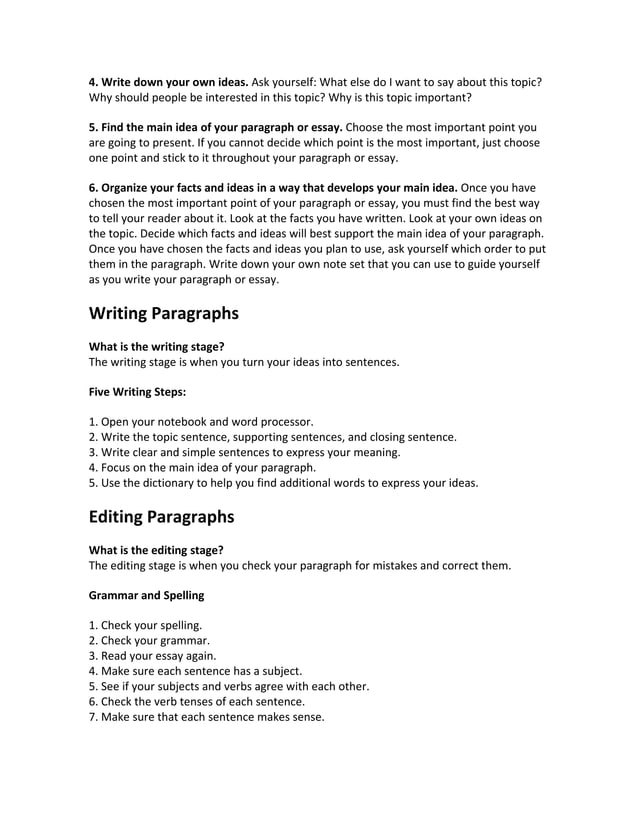 Paragraph writing | PDF