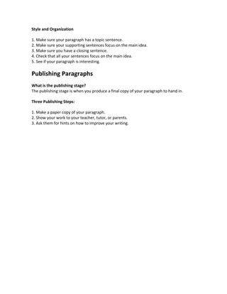 Paragraph writing | DOC