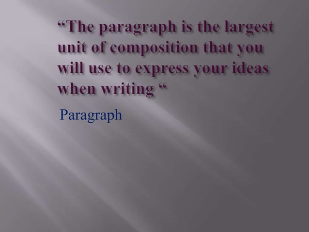 Paragraph writing | PPT