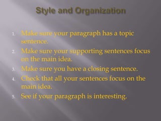 Paragraph writing | PPTX