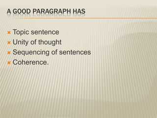 Paragraph writing | PPTX