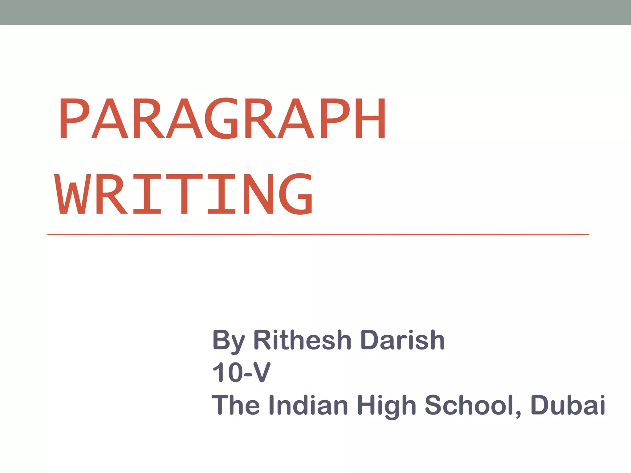 Paragraph writing | PPTX