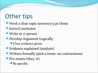 Argumentative Paragraph Writing | PPT