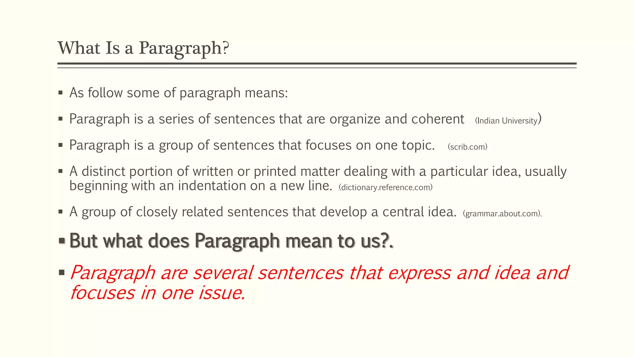 Paragraph writing | PPTX
