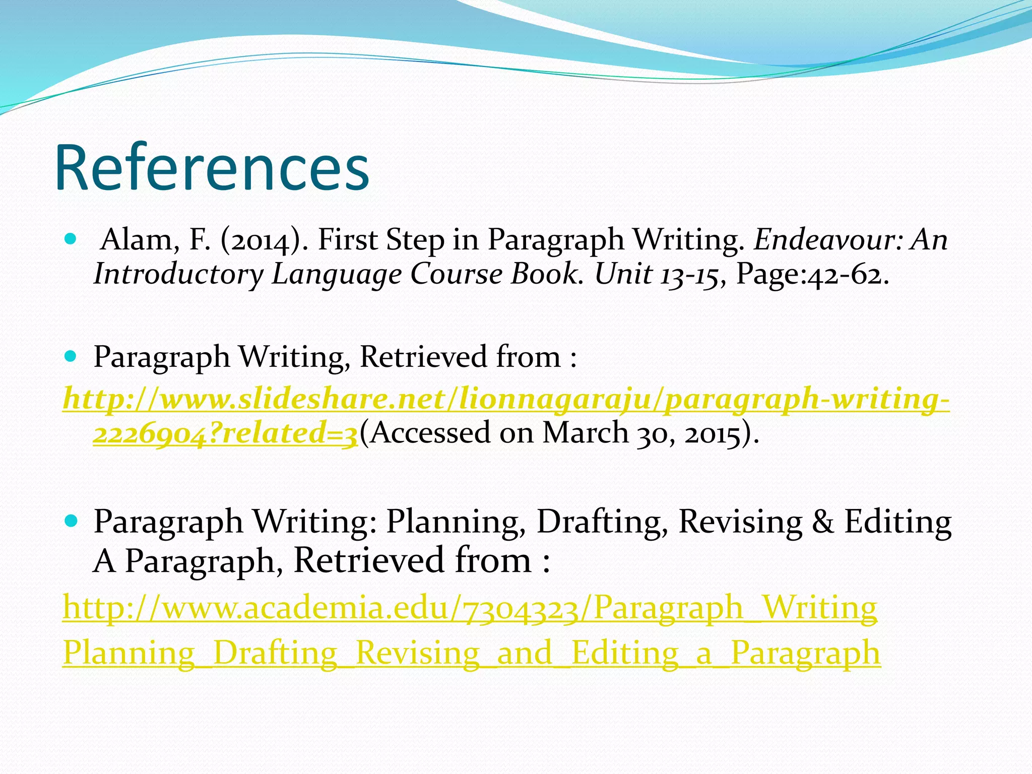 Paragraph writing | PPTX