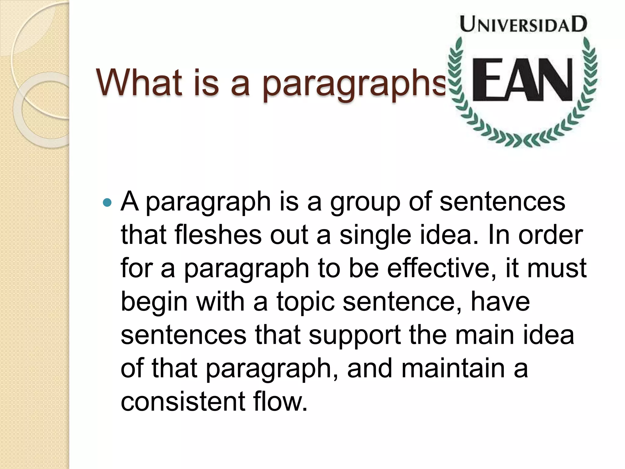 Paragraph writing | PPTX