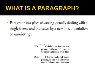 Paragraph writing | PPTX