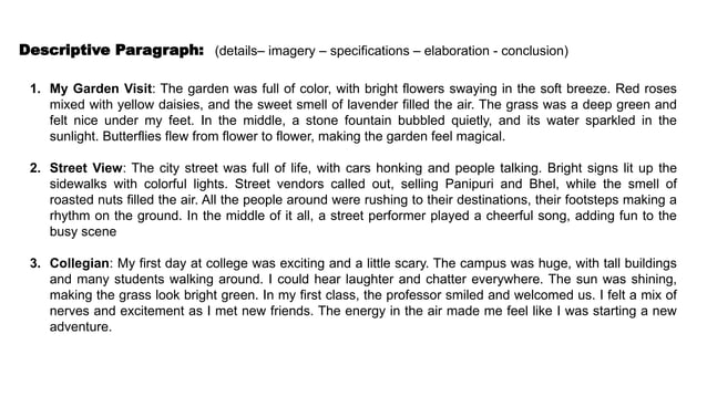 Paragraph Writing along with types of paragraphs and examples | PPTX ...