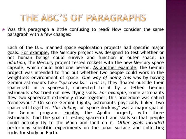 Paragraph writing the abc's of paragraphs | PPTX