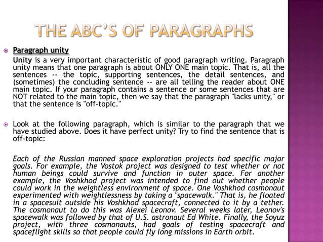 Paragraph writing the abc's of paragraphs | PPTX