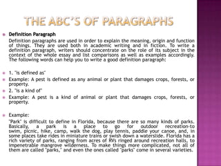 Paragraph writing the abc's of paragraphs | PPTX