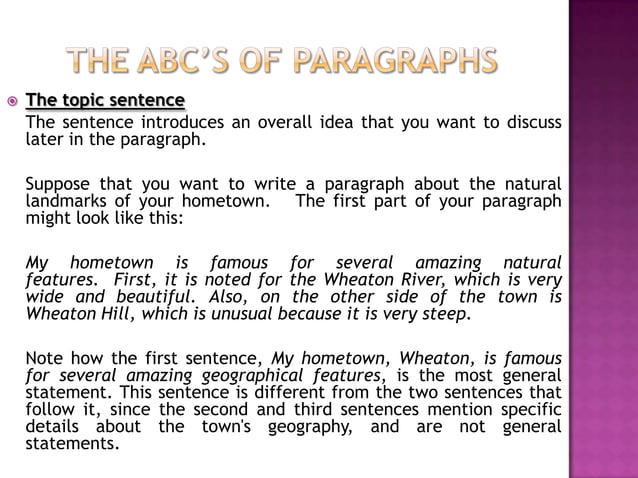 Paragraph writing the abc's of paragraphs | PPTX