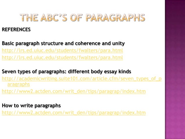 Paragraph writing the abc's of paragraphs | PPTX