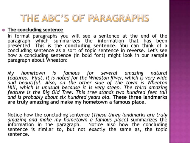 Paragraph writing the abc's of paragraphs | PPTX
