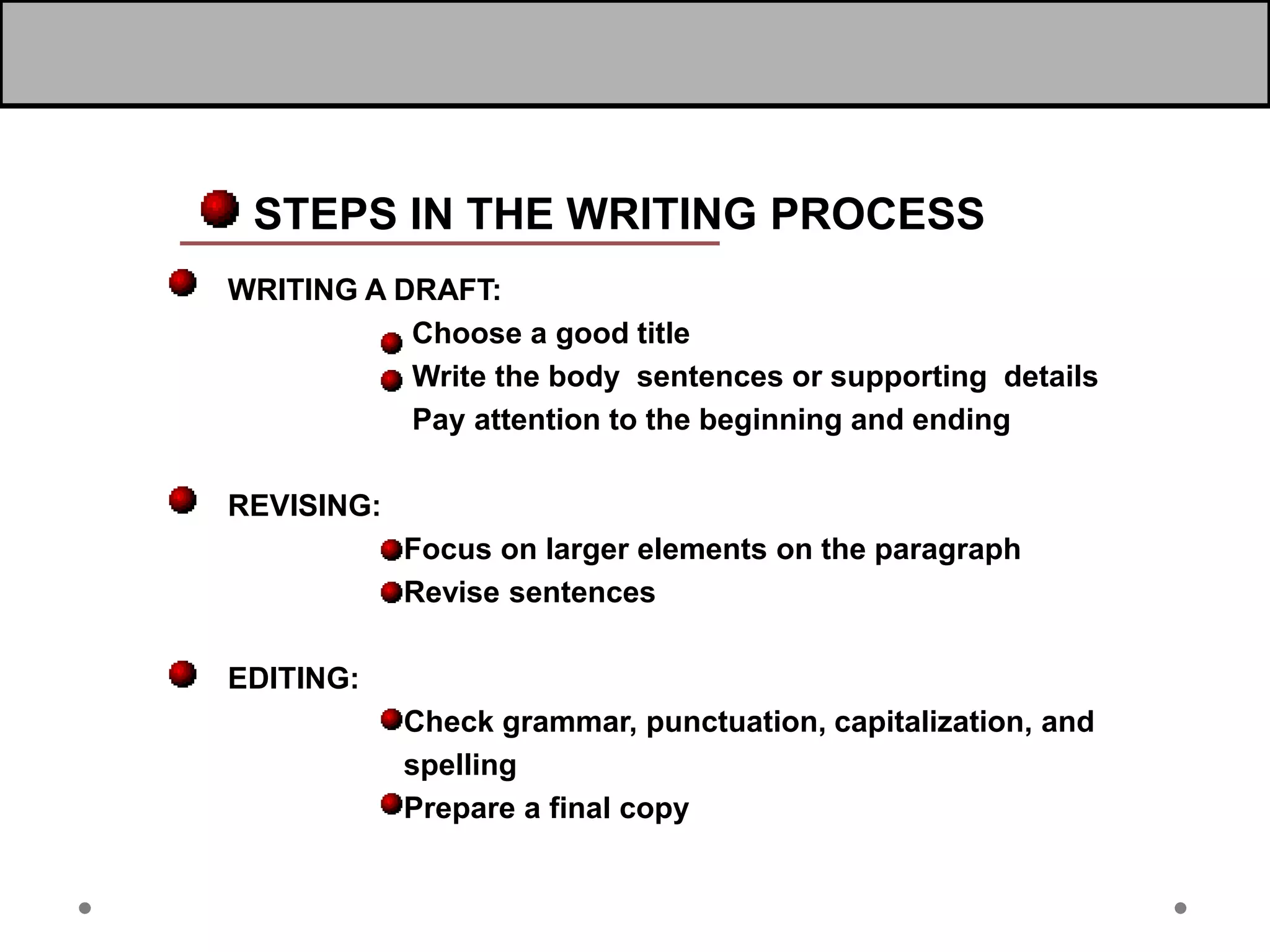 Paragraph writing 2017 | PPTX