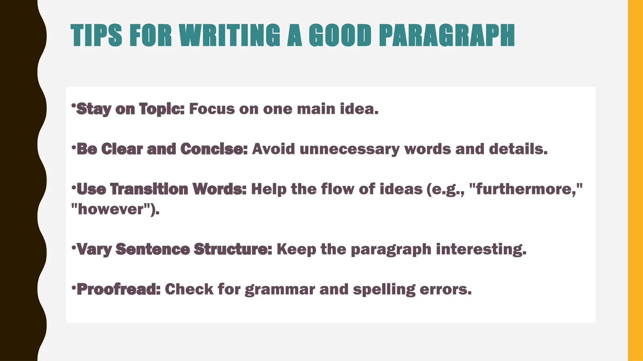 Paragraph writing and The process of avoiding mistakes | PPTX