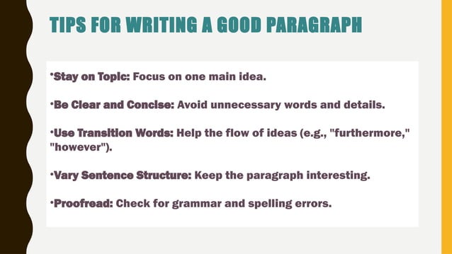 Paragraph writing and The process of avoiding mistakes | PPT