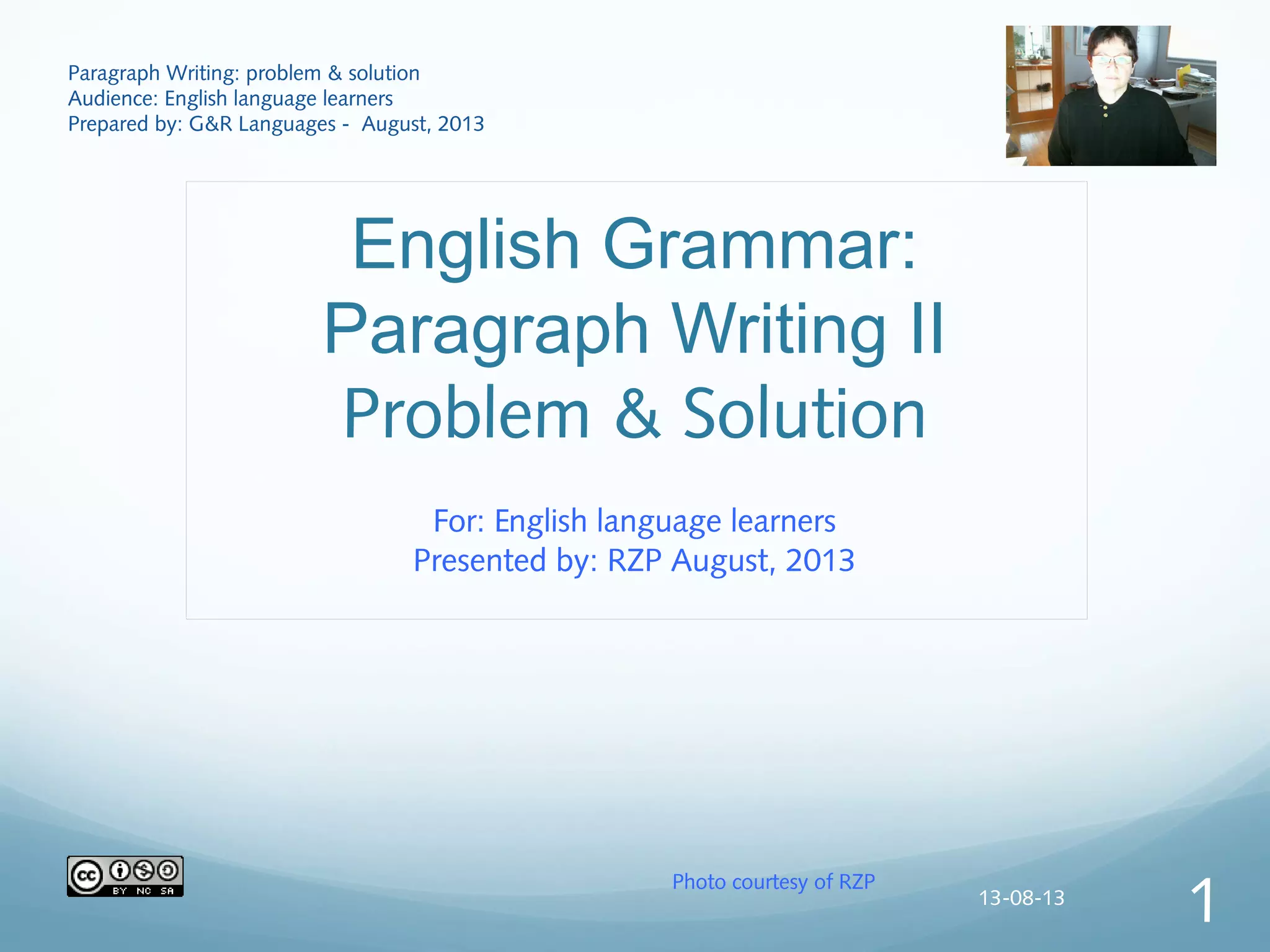 PARAGRAPH WRITING: PROBLEM & SOLUTION | PPT