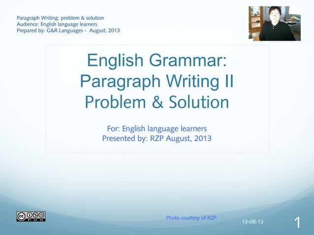 PARAGRAPH WRITING: PROBLEM & SOLUTION | PPT