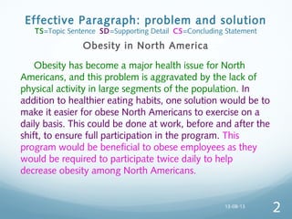 PARAGRAPH WRITING: PROBLEM & SOLUTION | PPT