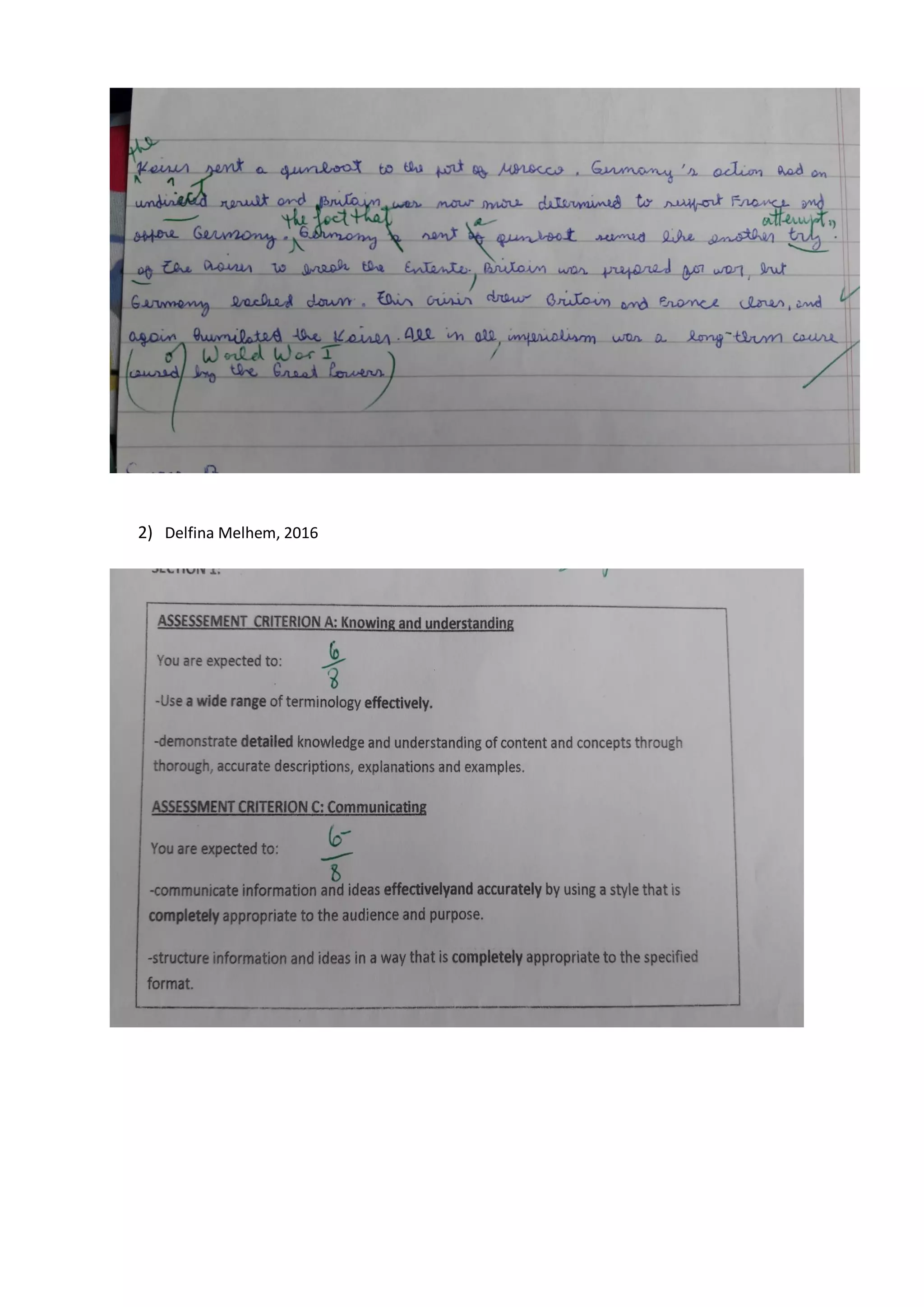 History Paragraph Writing Samples Causes of WWI | PDF