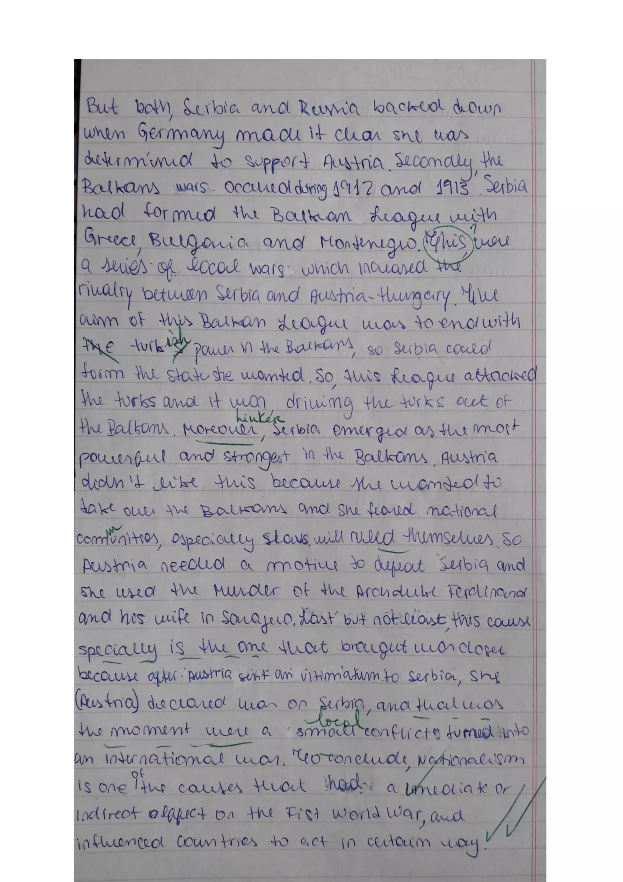 History Paragraph Writing Samples Causes of WWI | PDF