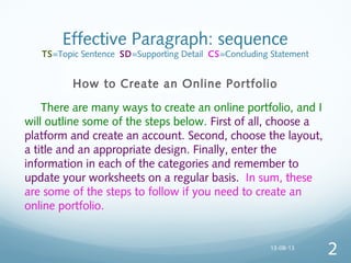 PARAGRAPH WRITING: SEQUENCE (PROCESS) | PPT