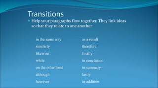 Paragraph writing with inputs for class 5.ppt