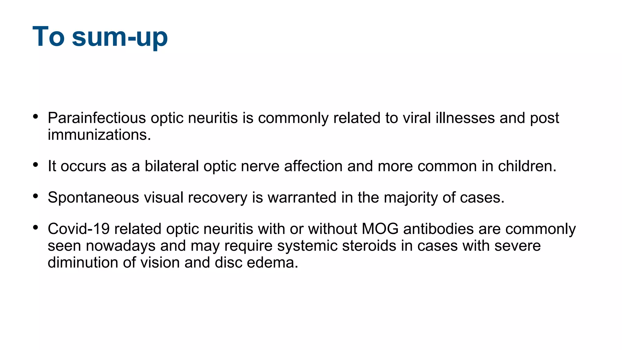 Parainfectious optic neuritis | PPTX