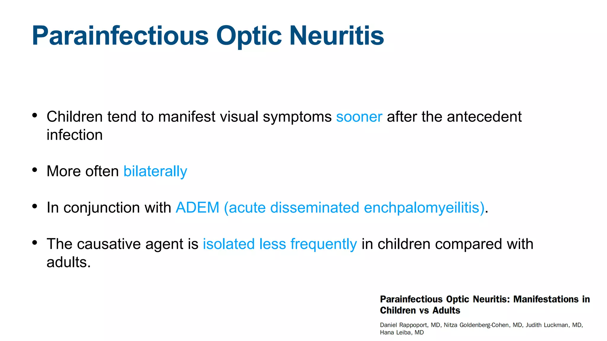 Parainfectious optic neuritis | PPTX