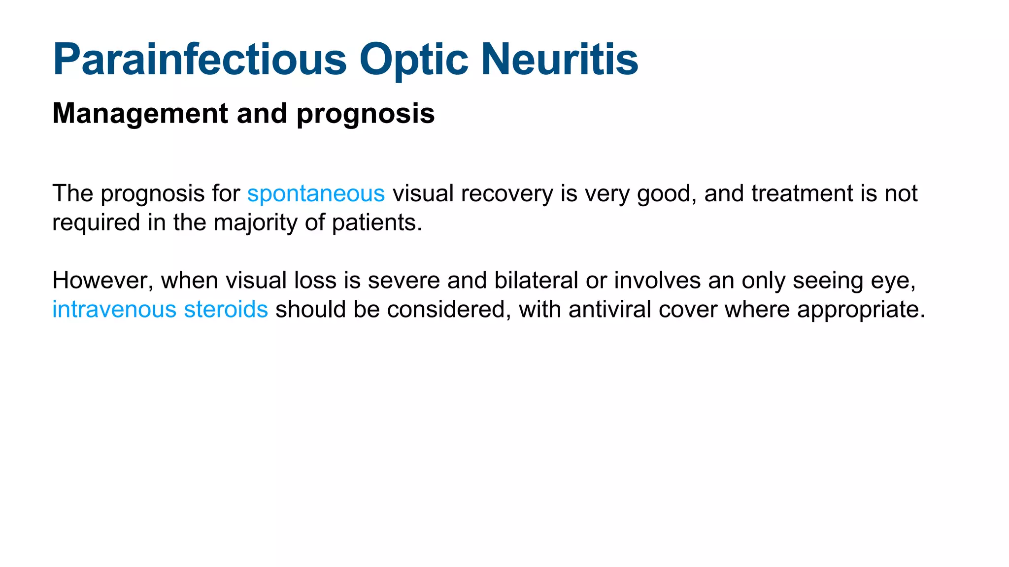 Parainfectious optic neuritis | PPTX