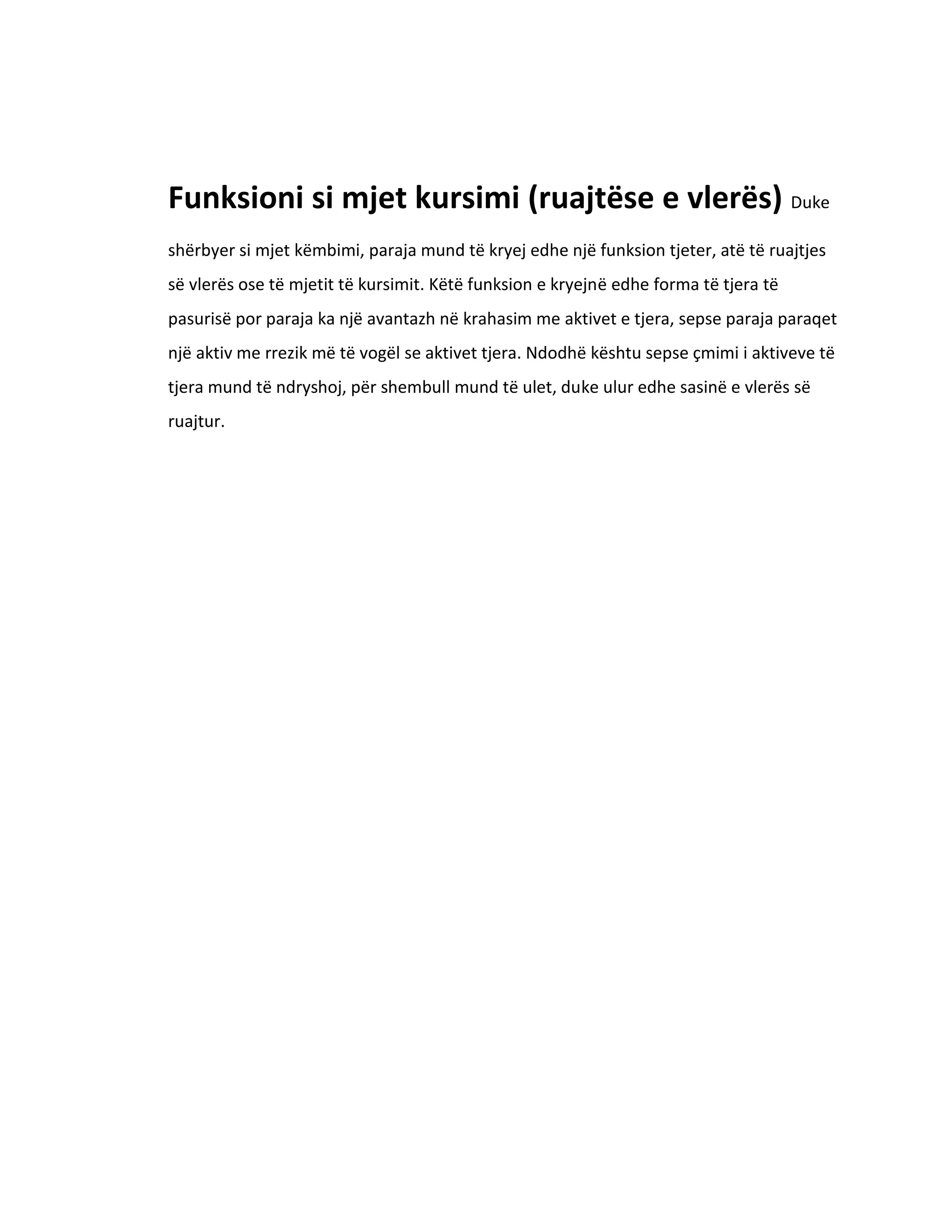Paraja dhe funksionet e saj | DOCX
