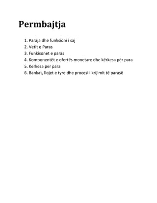Paraja dhe funksionet e saj | DOCX
