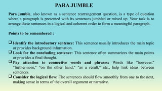 PARAJUMBLES & ITS RULES WITH EXAMPLES : Grammar | PPTX