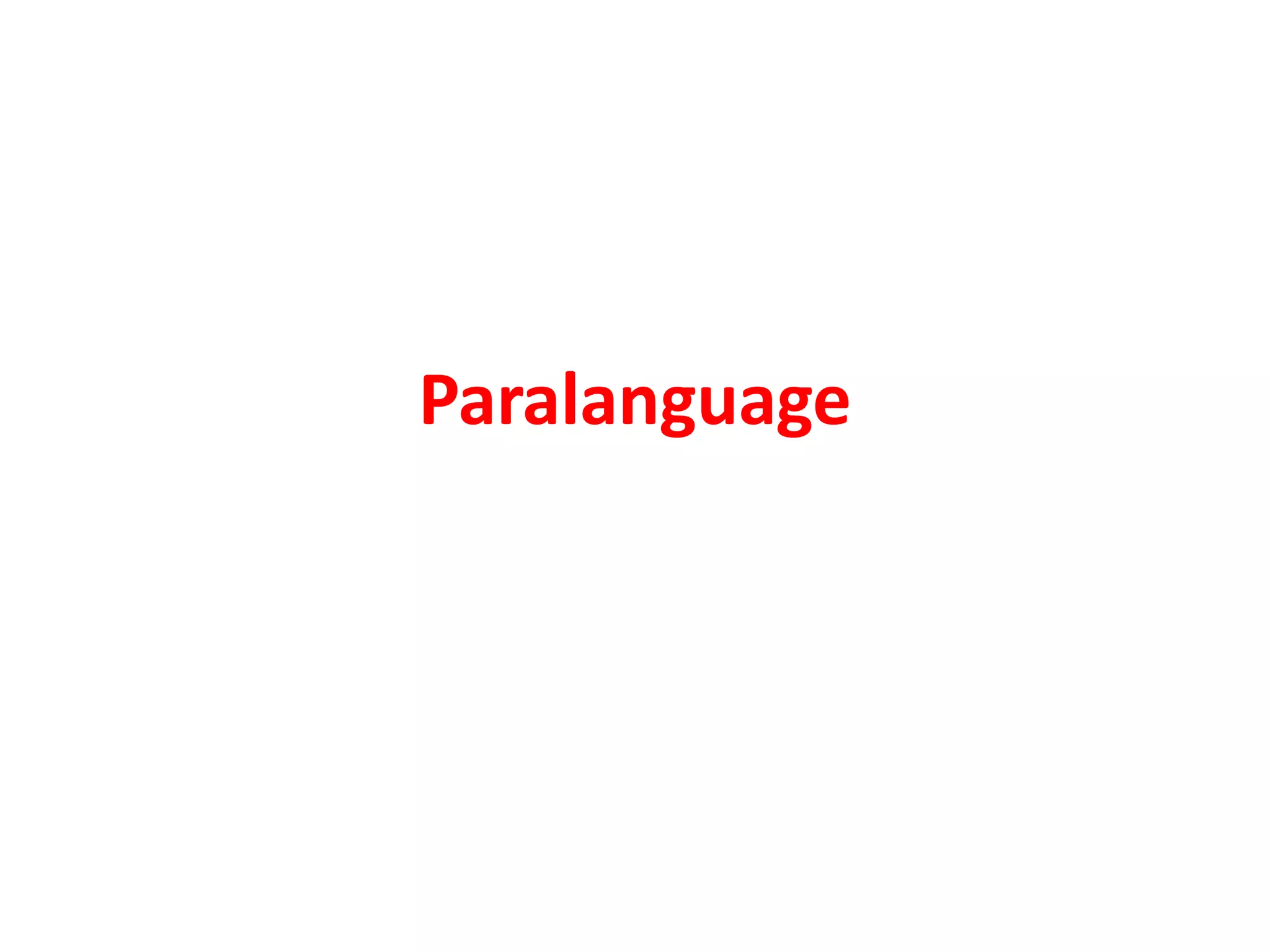 Paralanguage | PPTX