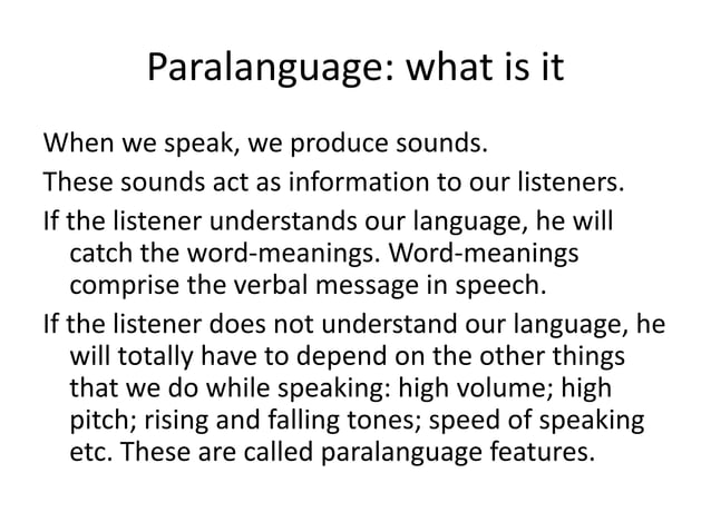 Paralanguage | PPTX
