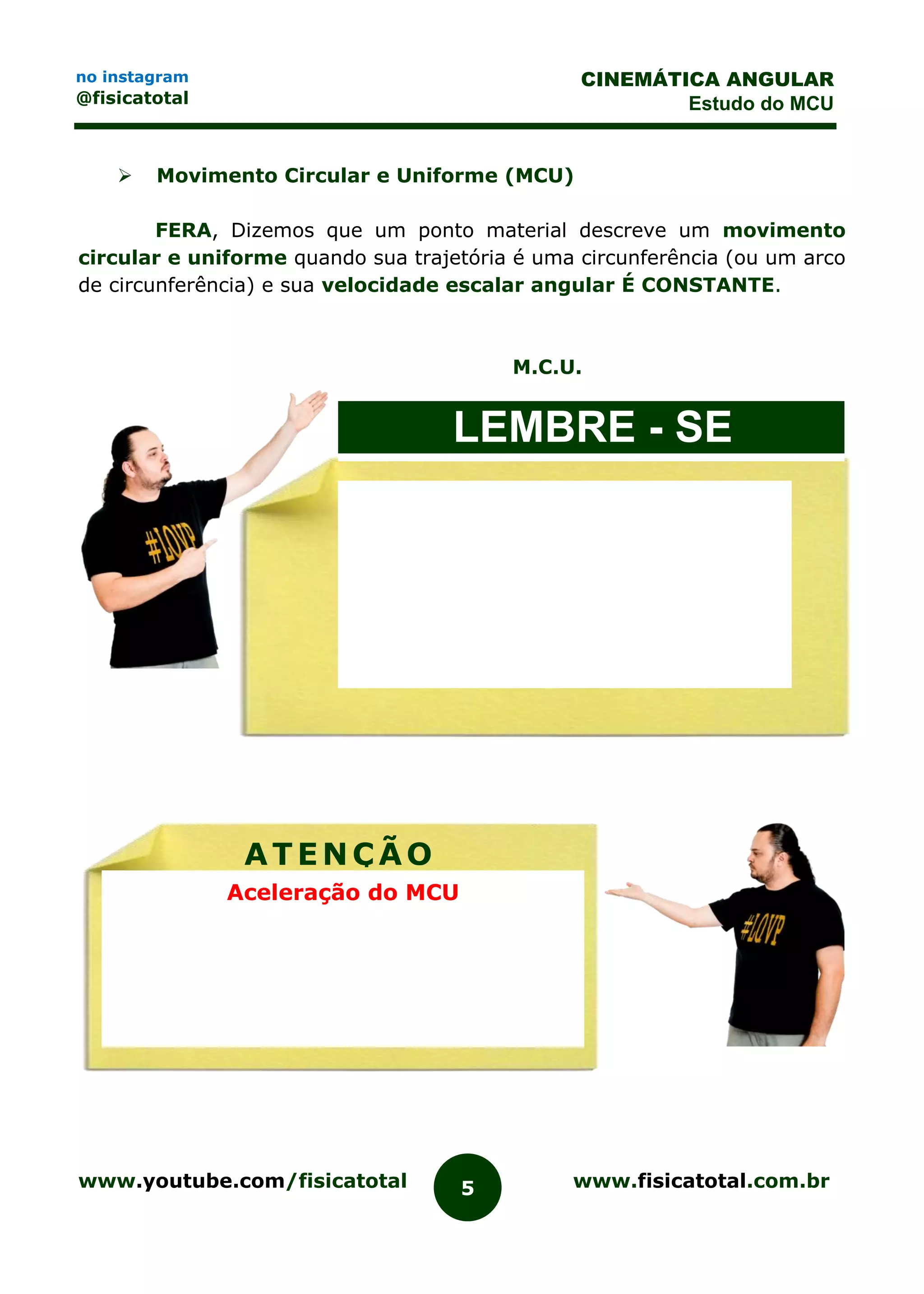 Resumo de MCU (Movimento Circular e Uniforme) | PDF