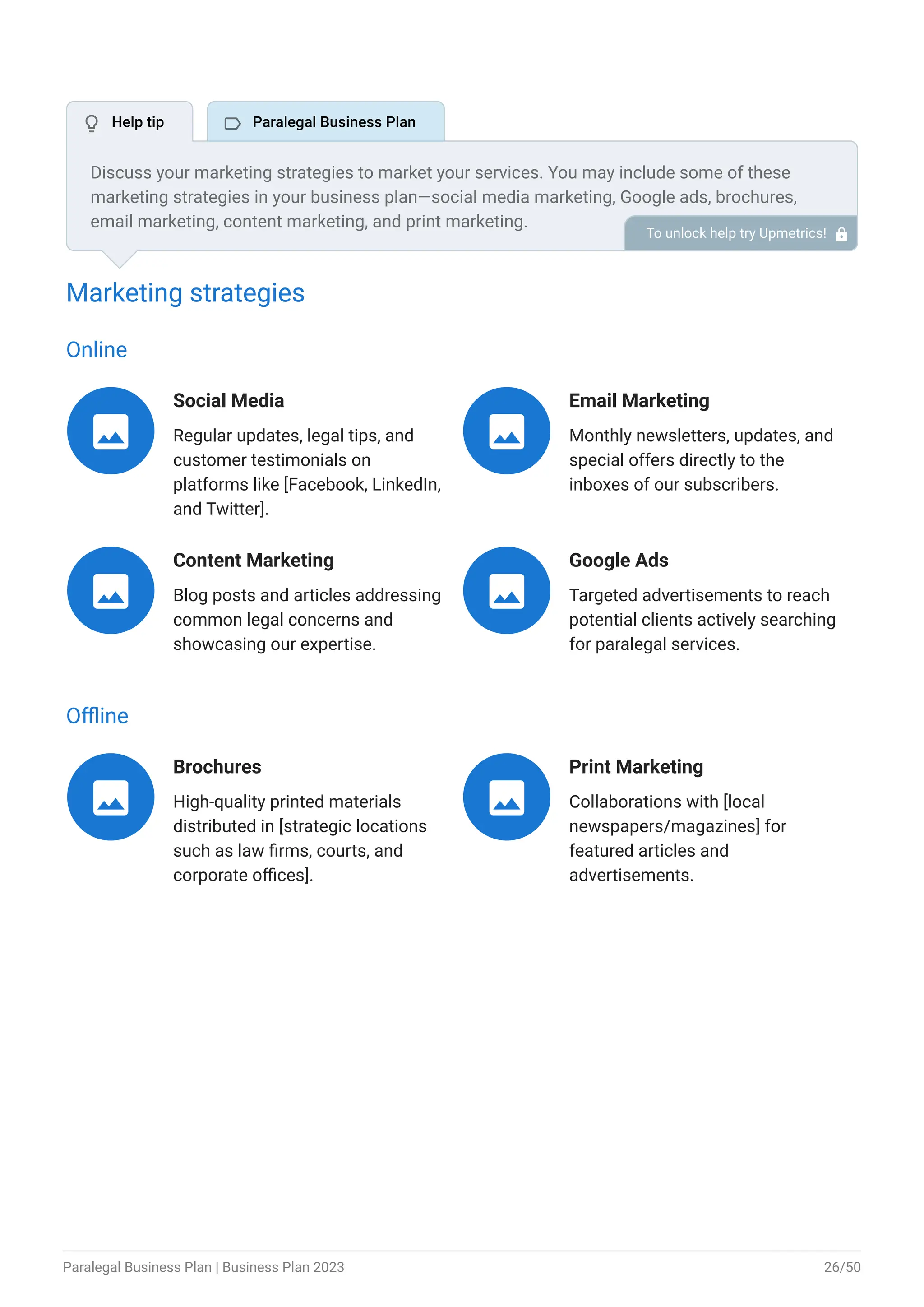 paralegal business plan example | upmetrics | PDF