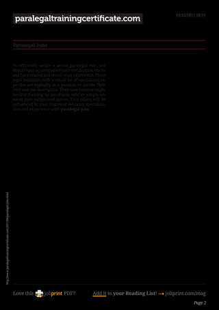 Paralegal jobs | PDF