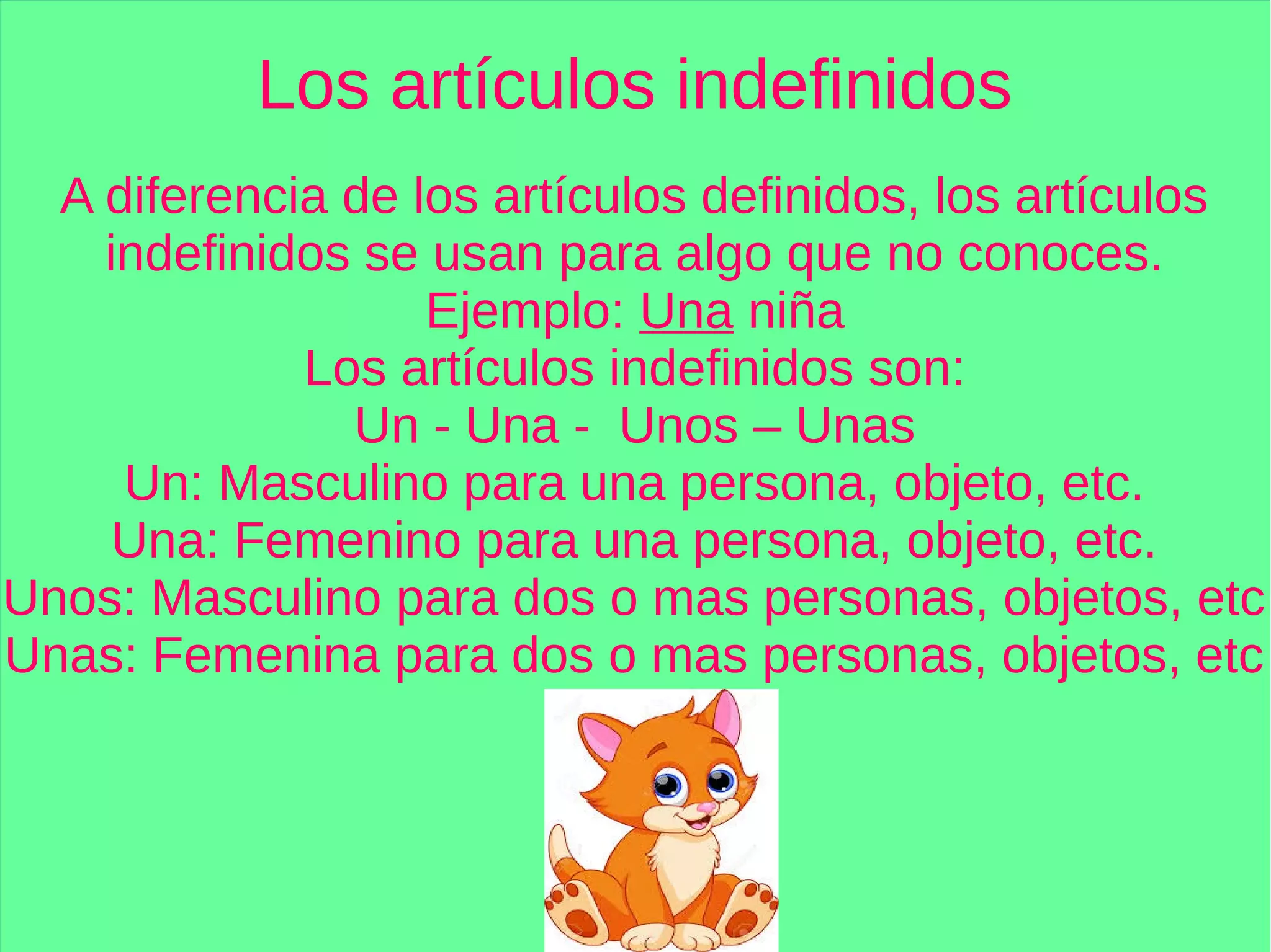 los artículos definidos e indefinidos | ODP