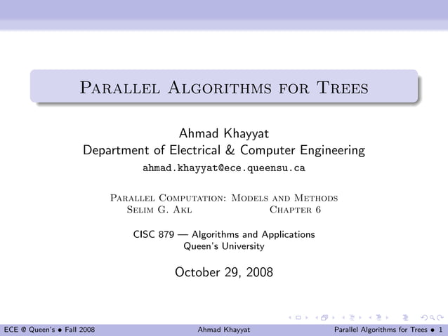 Parallel Algorithms for Trees | PDF