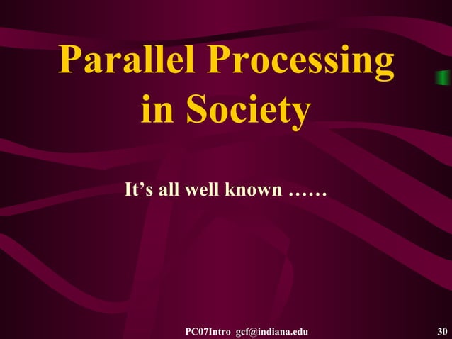 Parallel Computing 2007: Overview | PPT