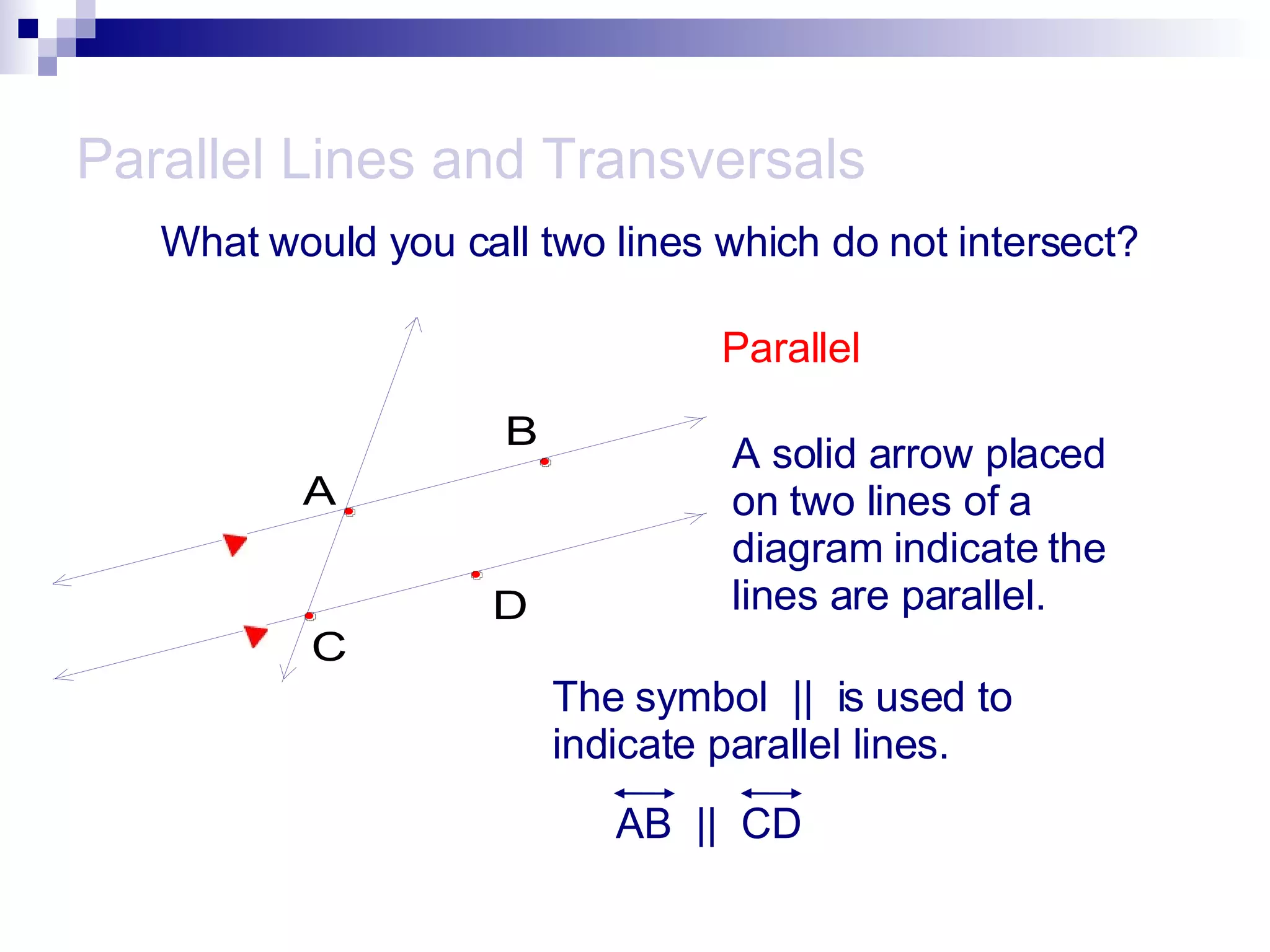 Parallel Lines with Transversals | PPT